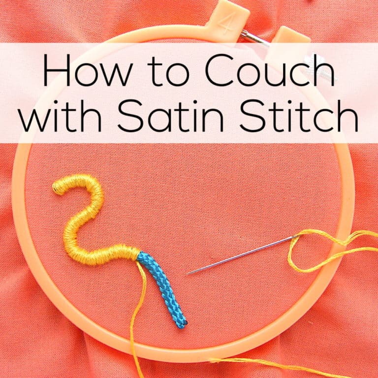 How to Couch with Satin Stitch – video - Shiny Happy World