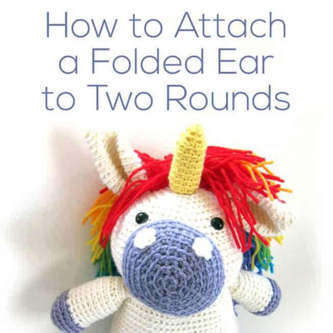 How to attach a folded ear to two rounds - Shiny Happy World