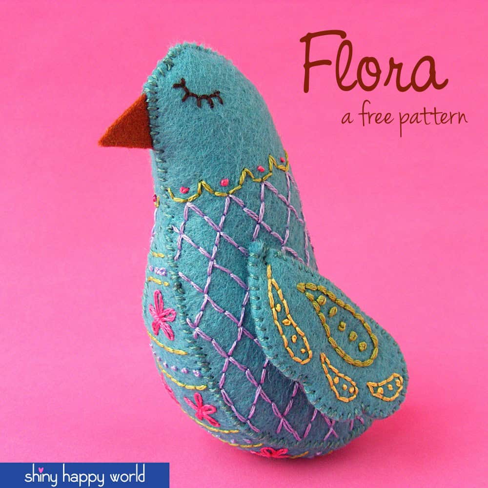 Free Pattern - Flora the felt bird | Shiny Happy World