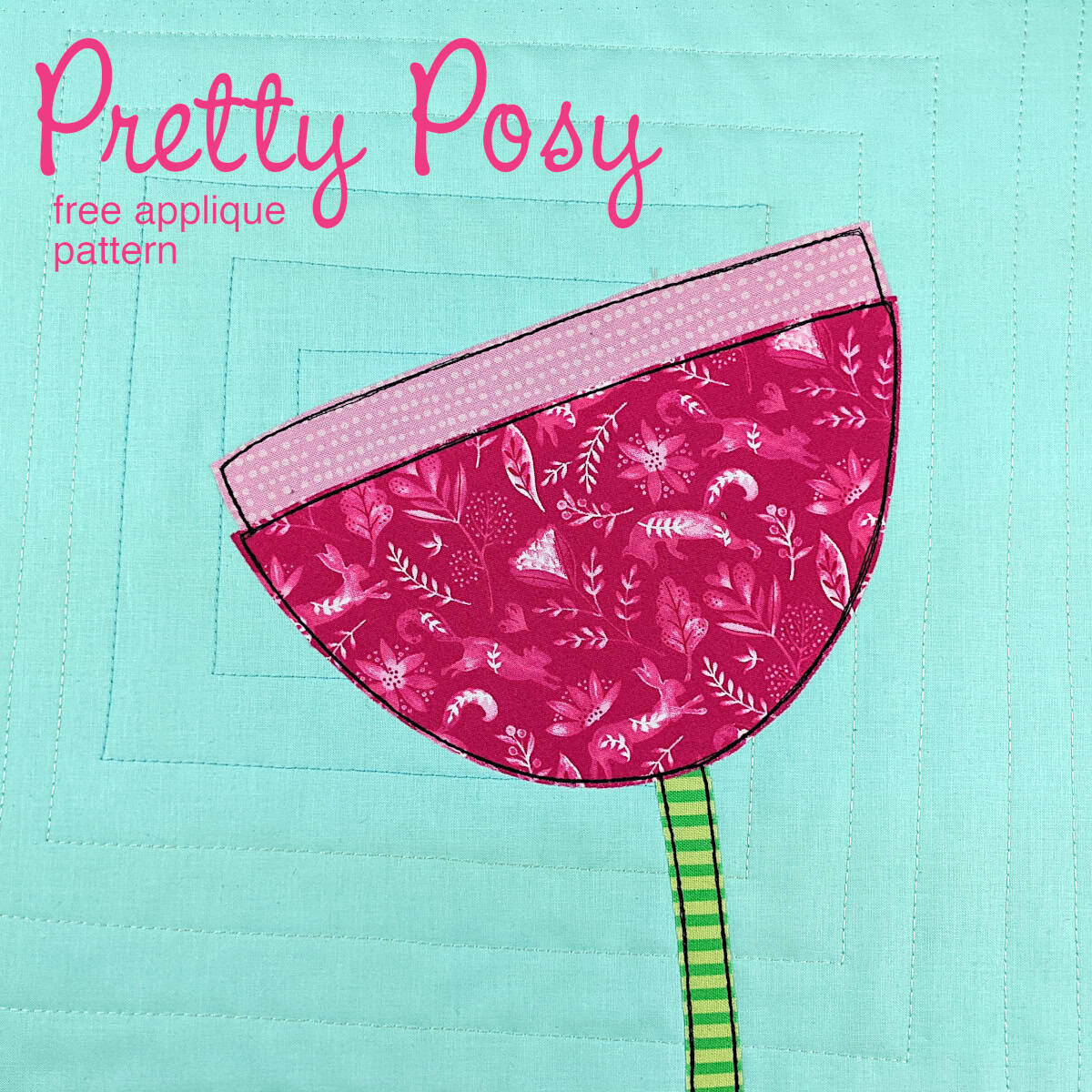 Free Pretty Posy Applique Pattern - Shiny Happy World