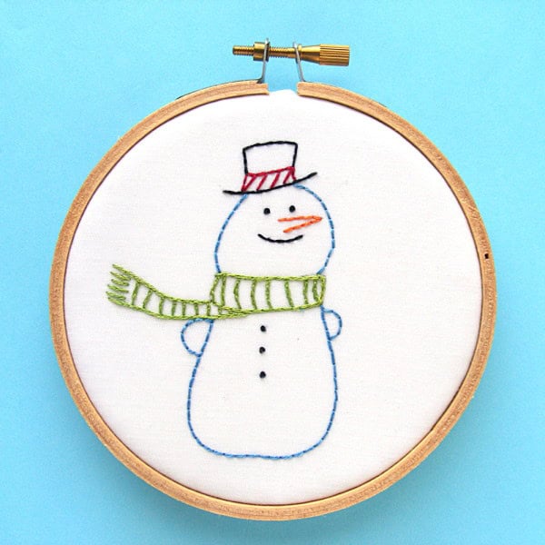 Free Snowman Embroidery Pattern - Shiny Happy World