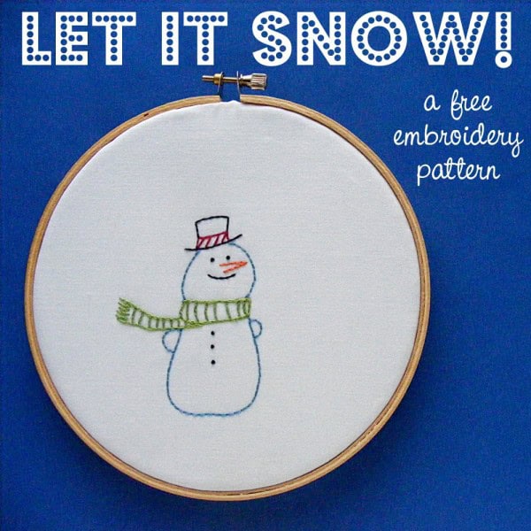 Free Snowman Embroidery Pattern - Shiny Happy World