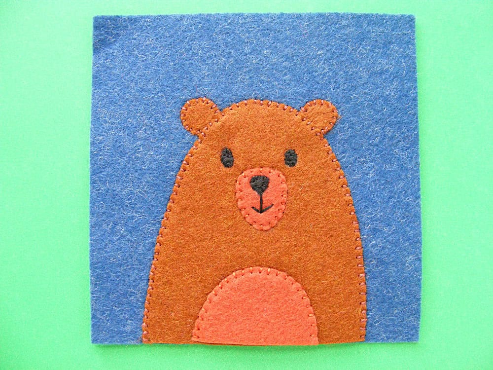 Felt Craft - Free Bear Coaster Pattern | Shiny Happy World