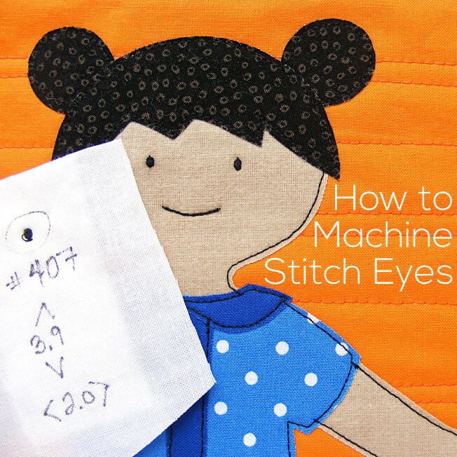 How to Machine Stitch Eyes - Shiny Happy World