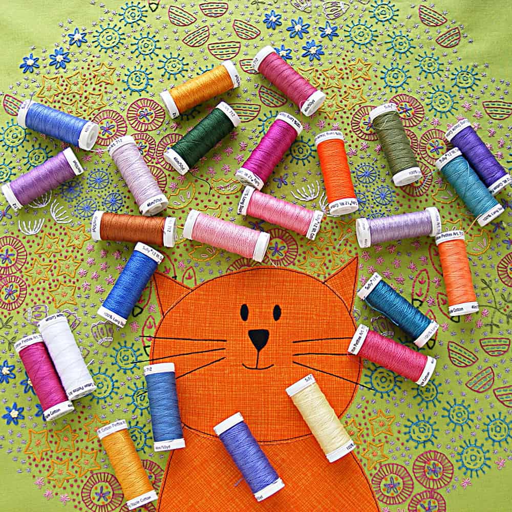 A BIG Embroidery Project – Cat Among the Flowers - Shiny Happy World