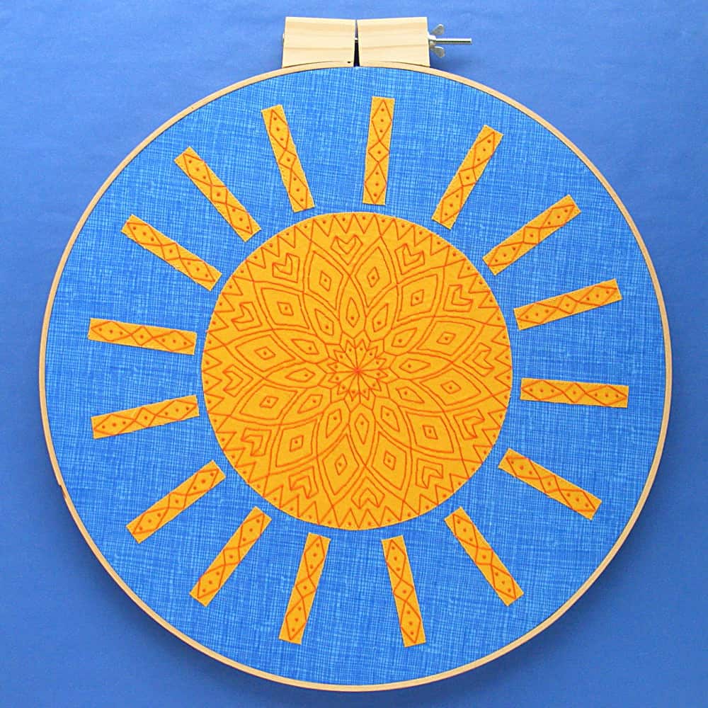 Here Comes the Sun! An Embroidered Mandala Sun :-) | Shiny Happy World