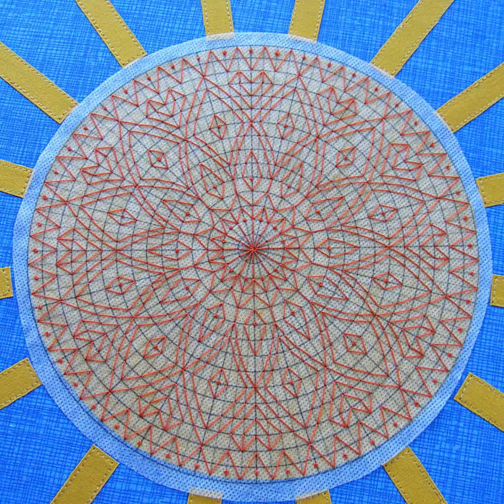 Here Comes the Sun! An Embroidered Mandala Sun :-) - Shiny Happy World