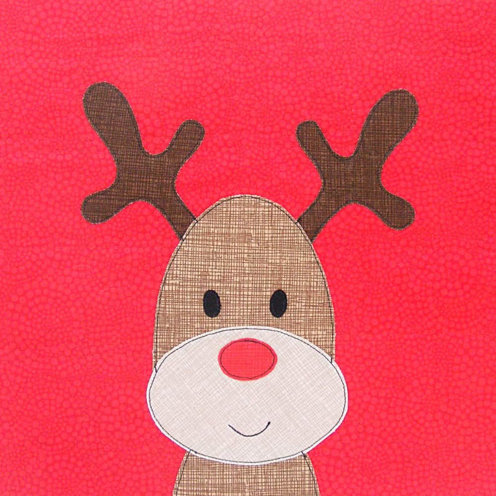 Rudolph the Red-Nosed Reindeer - a free applique pattern | Shiny Happy ...