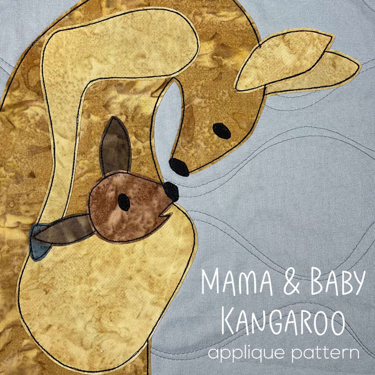 Mama and Baby Kangaroo Applique Pattern - Shiny Happy World